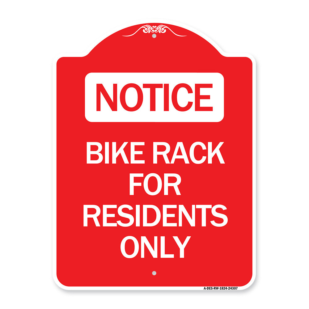 Signmission Designer Series Sign - Bike Rack For Residents Only/24307 ...