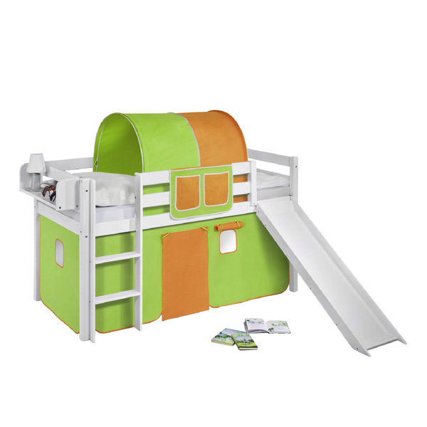 Lilokids Basic European Single Mid Sleeper Bed with Curtain | Wayfair.co.uk