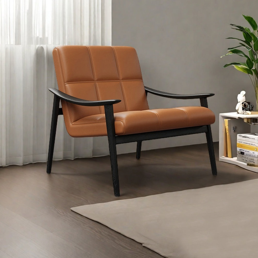 Corrigan Studio® High rebound sponge solid wood frame lounge chair ...