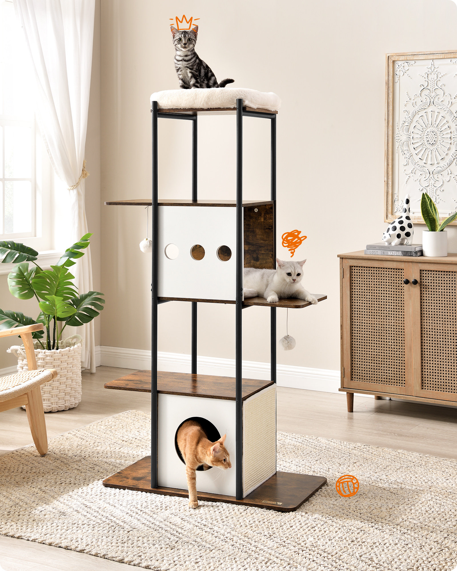 Archie & Oscar™ 60" Kimmel Cat Tree, Cat Condo For Indoors & Reviews ...