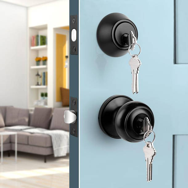 Probrico Privacy Door Knobs with Round Rosette, Keyless Lock & Reviews ...