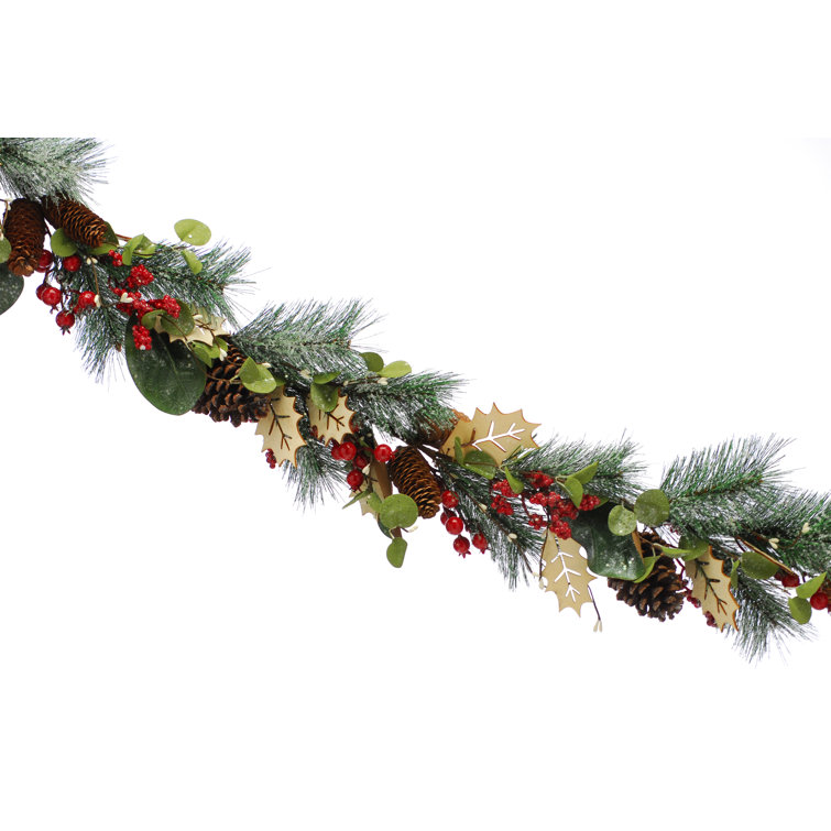 The Seasonal Aisle 152cm Faux Holly Garland | Wayfair.co.uk