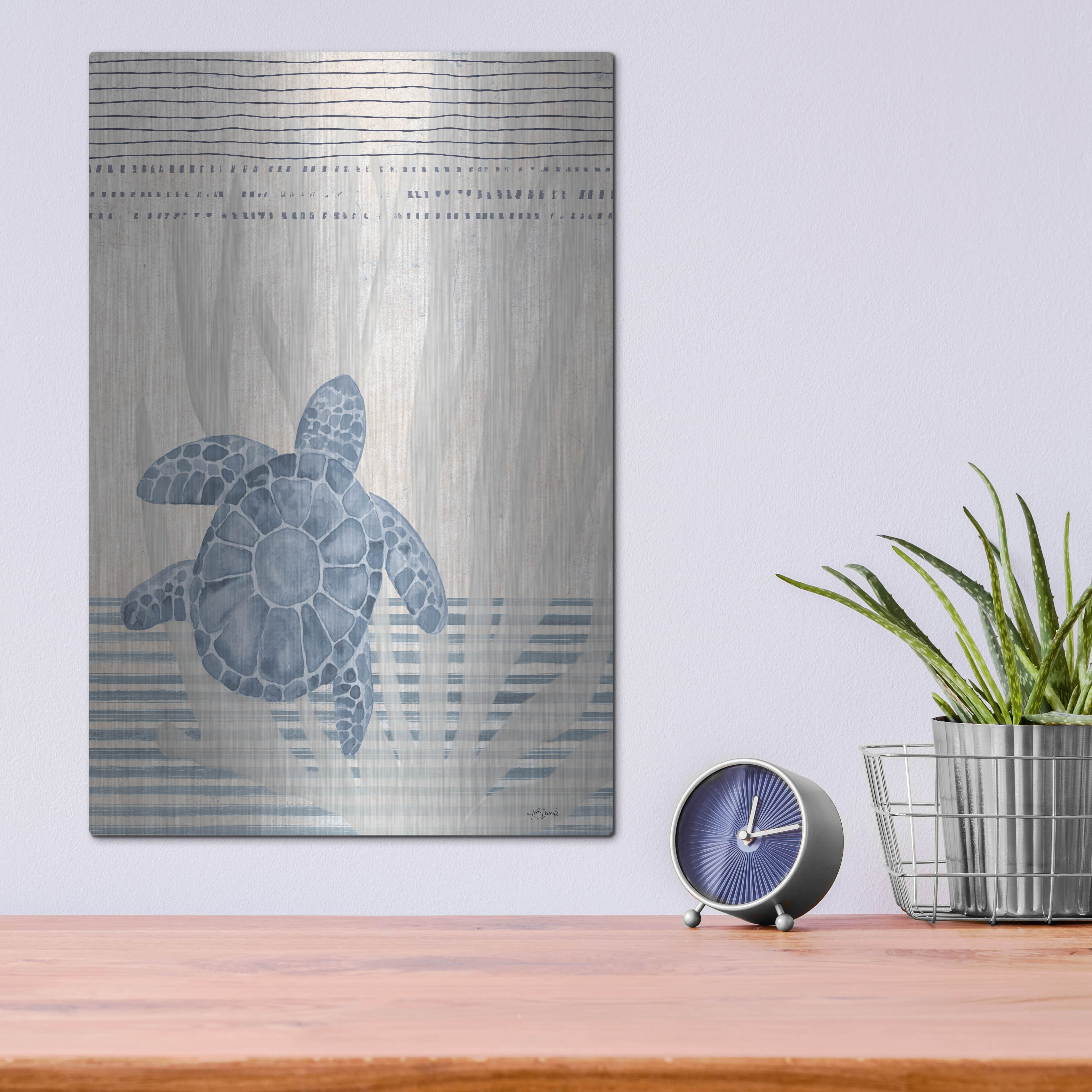 Bay Isle Home™ 'Subtle Sea Turtle' by Katie Doucette Metal Wall Art ...