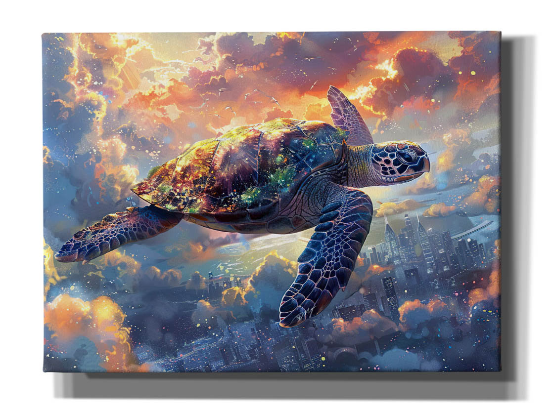 Epic Graffiti 'Flying Turtle' by Momart Canvas Wall Art, 54" x 40 ...