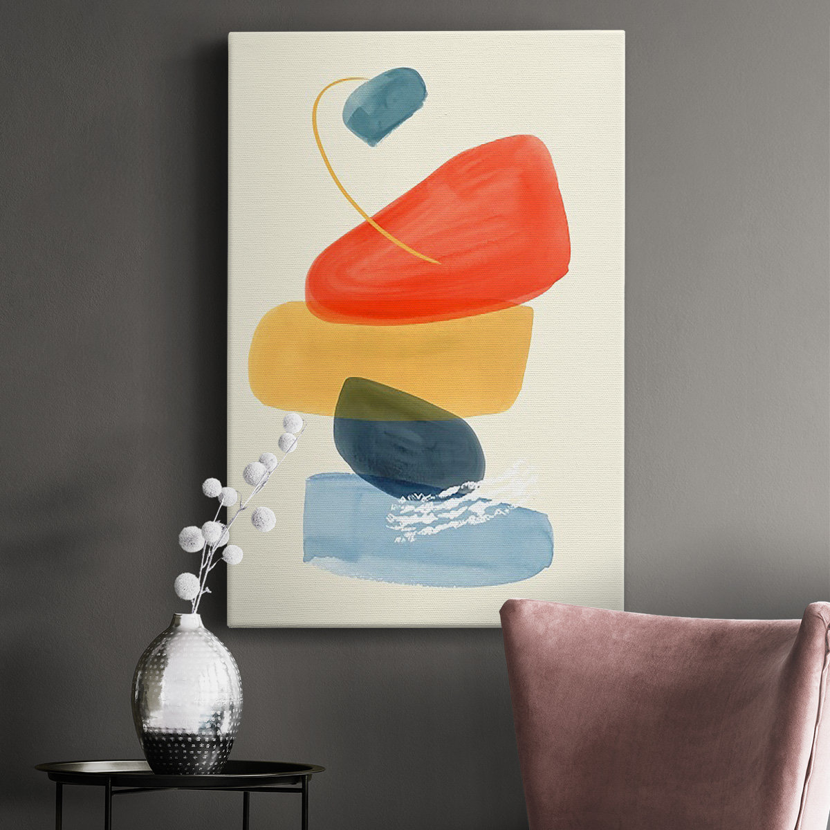 Ivy Bronx Bright Color Bundle II Premium Gallery Wrapped Canvas - Ready ...