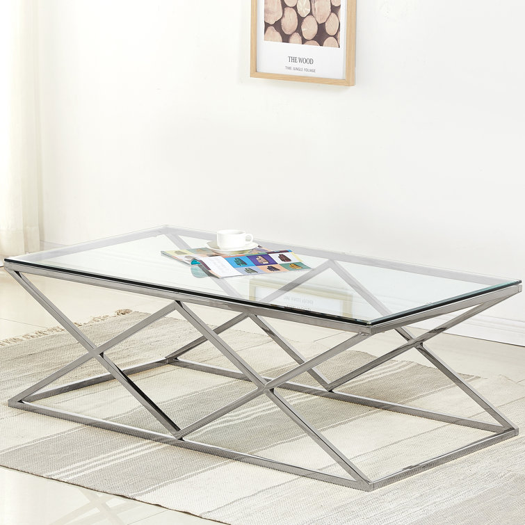 Charles Jacobs 3 - Piece Glass Top Living Room Table Set & Reviews ...