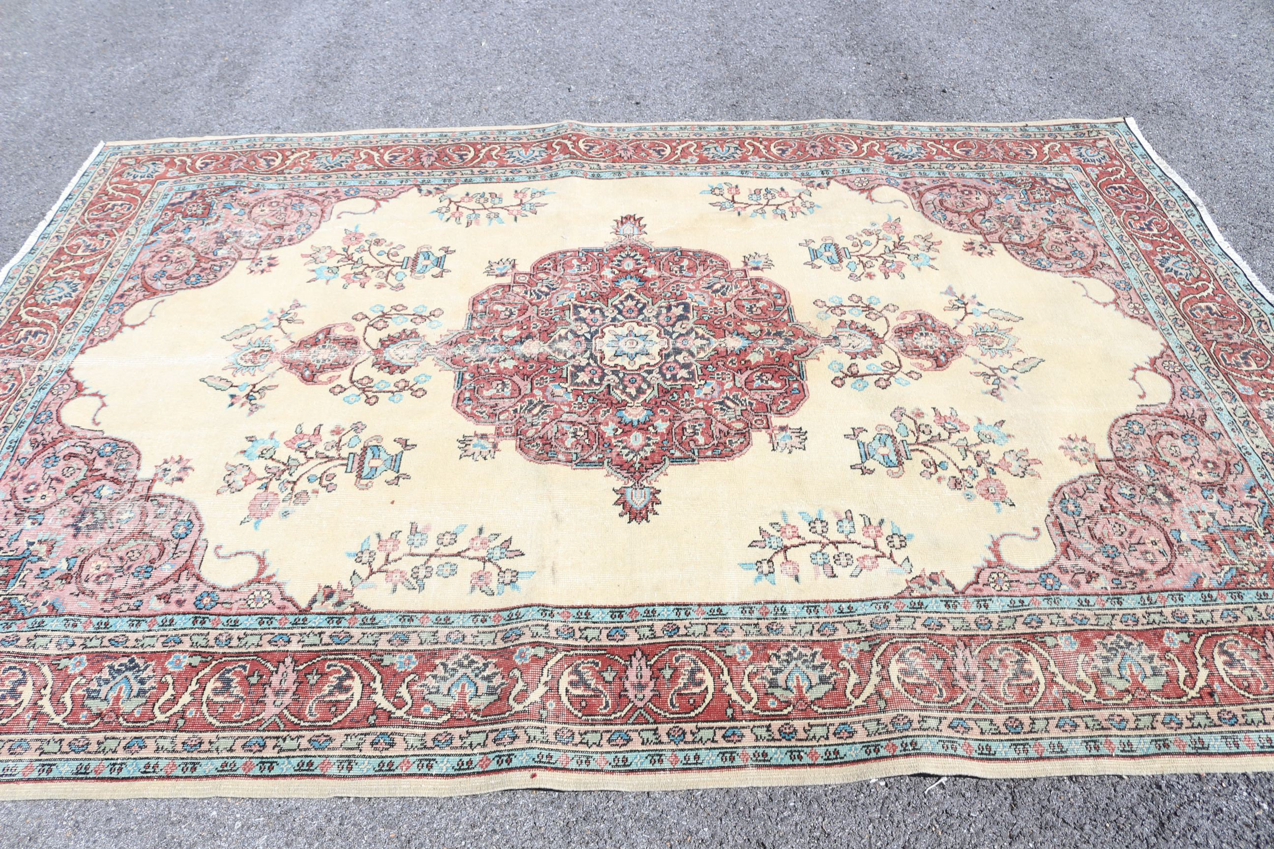 Bungalow Rose Antique Turkish Oushak Handwoven Cream Rug With Oriental ...