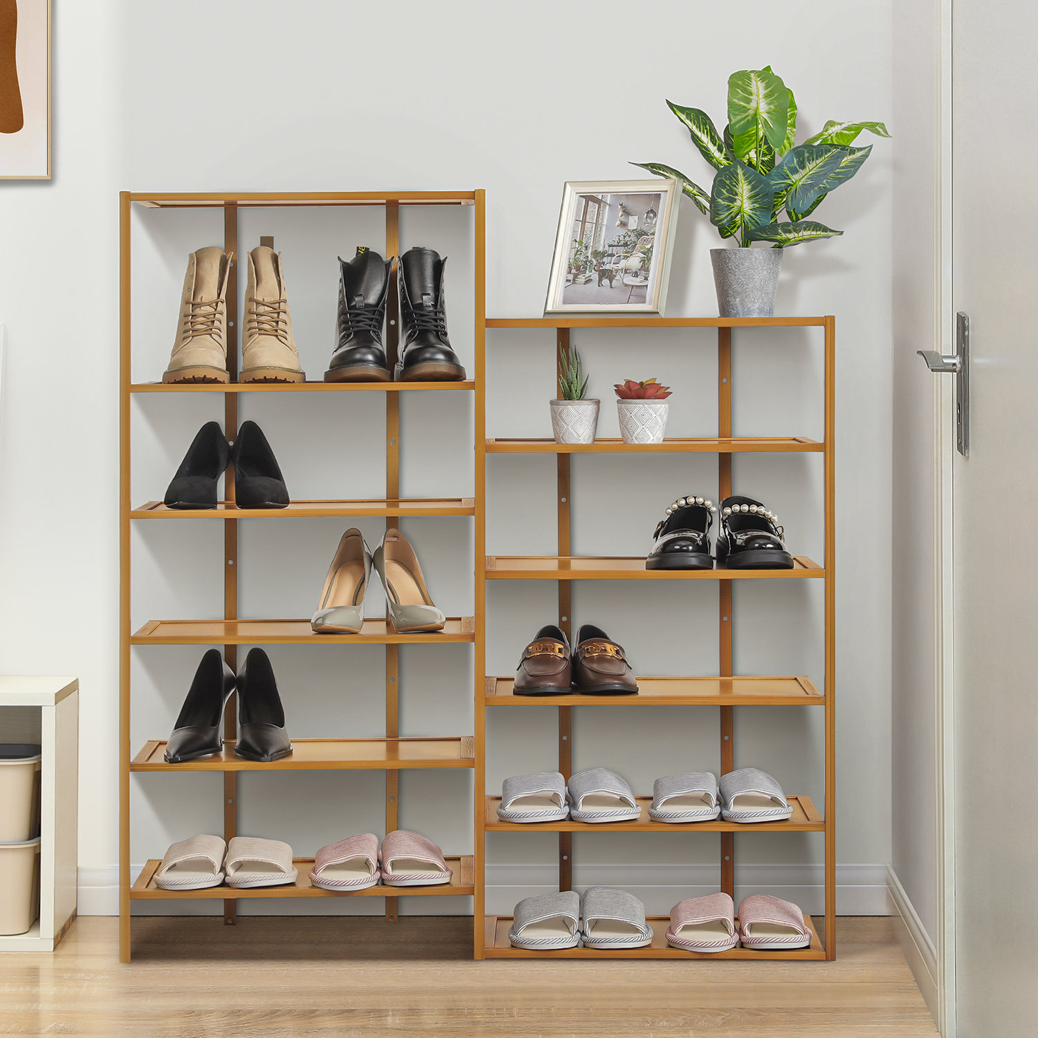 MoNiBloom 12 Tiers 36 Pairs Shoe Rack, Free Standing Shoes Organizer ...