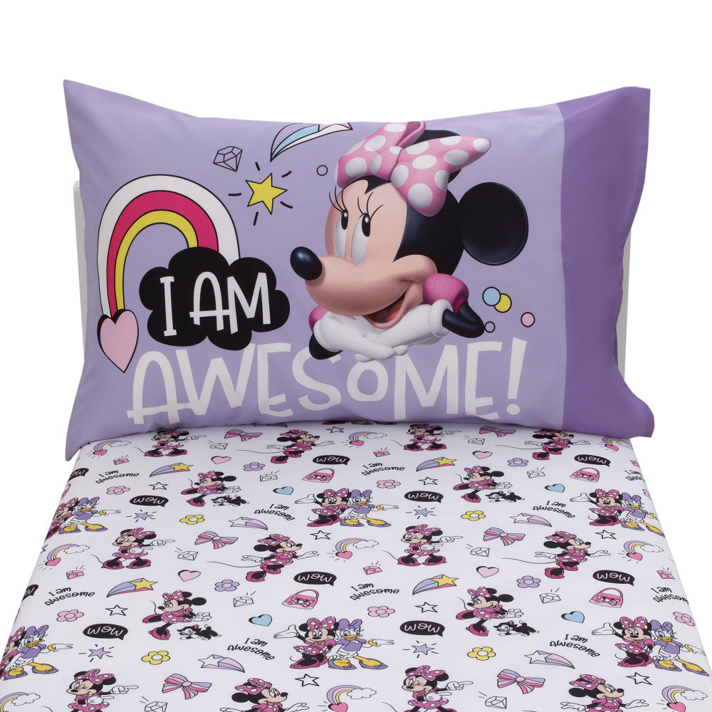 Disney Minnie Mouse I am Awesome 2 Piece Fitted Crib Sheets - Wayfair ...