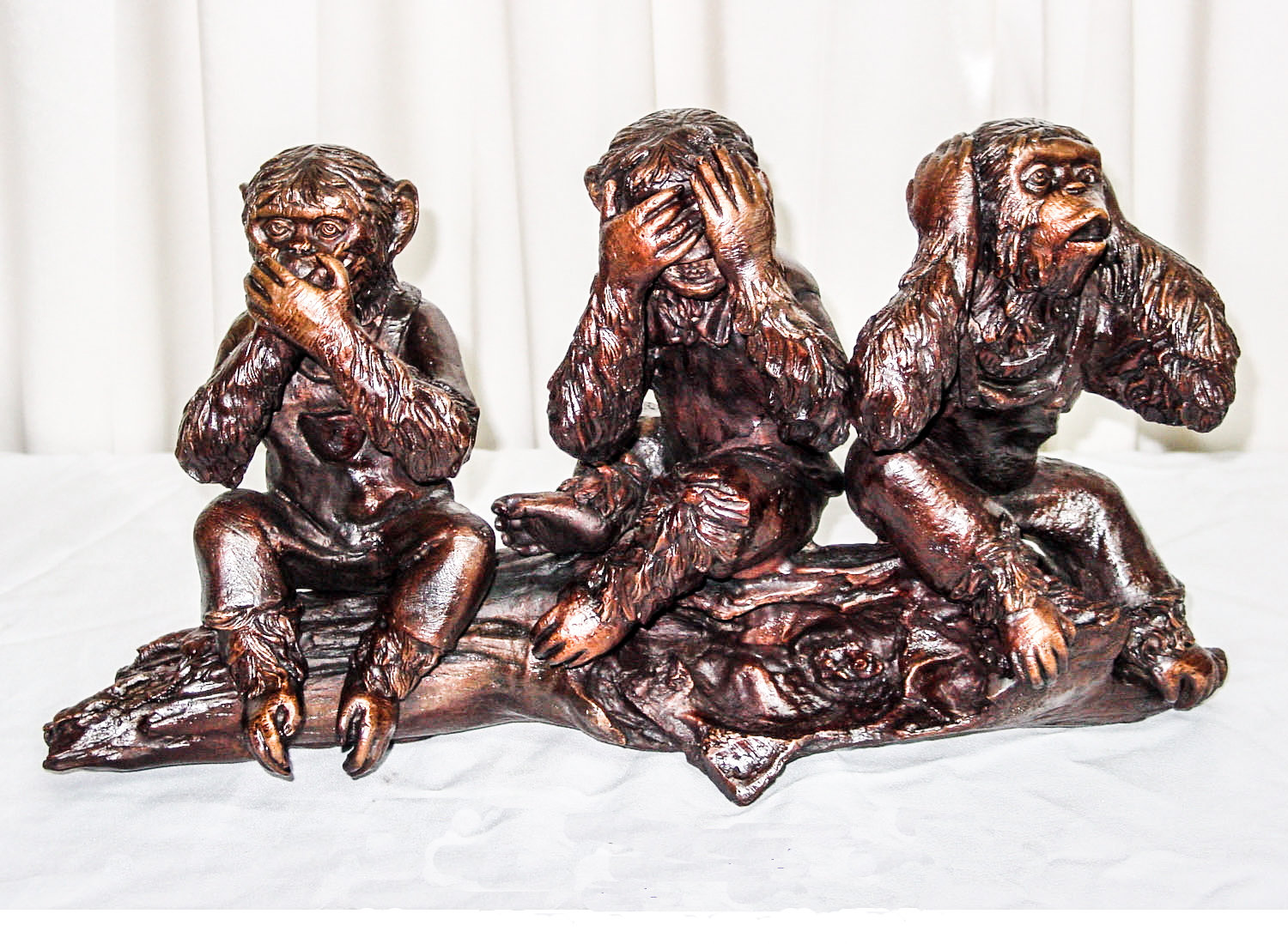 Bayou Breeze Worthington Three Bronze Monkeys Figurine - Wayfair Canada