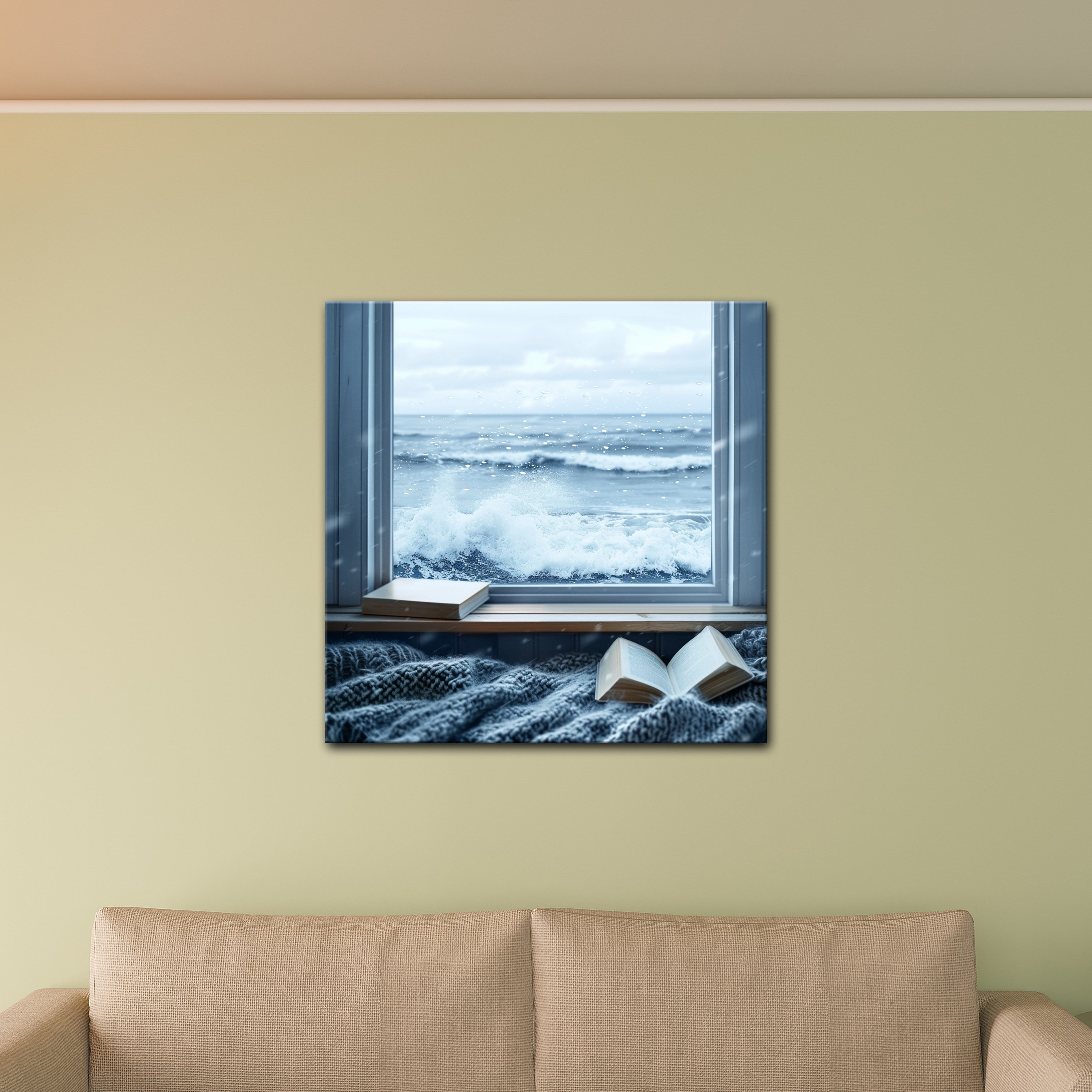 Highland Dunes Ocean View Window: Seaside Reading Corner in the Snow ...