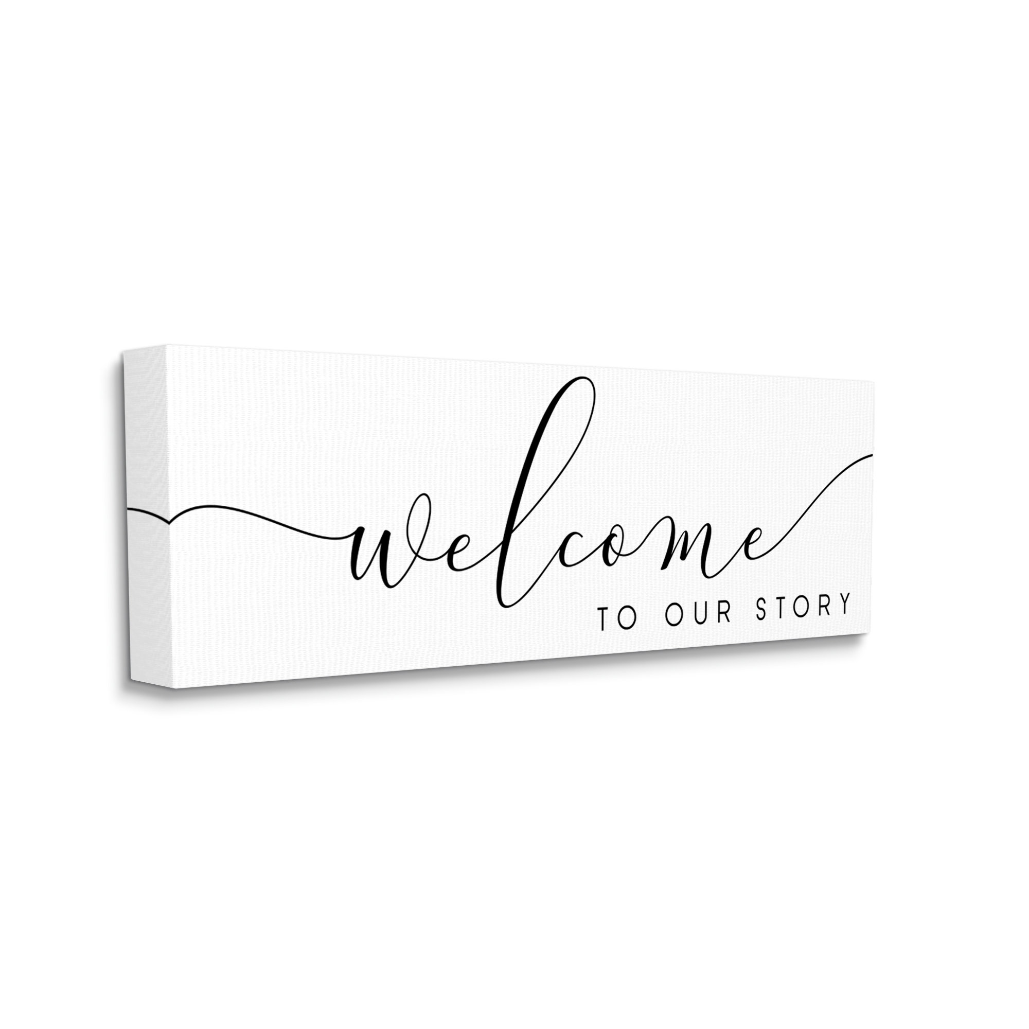 Stupell Industries " Welcome To Our Story Fancy Loving Cursive Script ...
