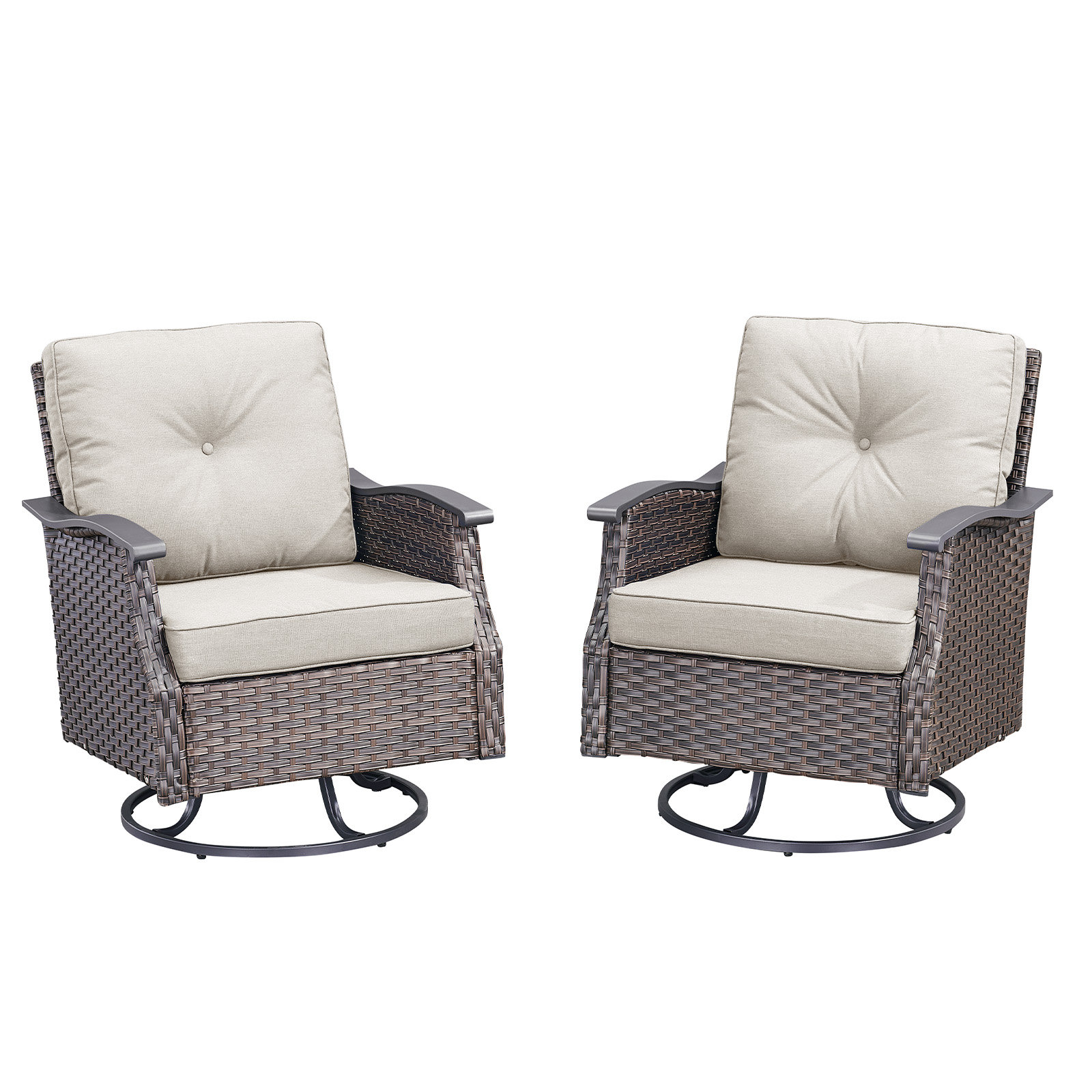 Wildon Home® Patio Swivel Rocker-Outdoor Swivel Rocking Chairs Set Of 2 ...