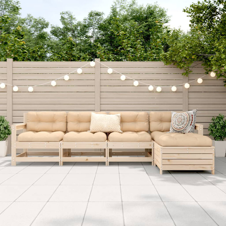 Alpen Home 5 Piece Garden Sofa Set Solid Wood Pine | Wayfair.co.uk