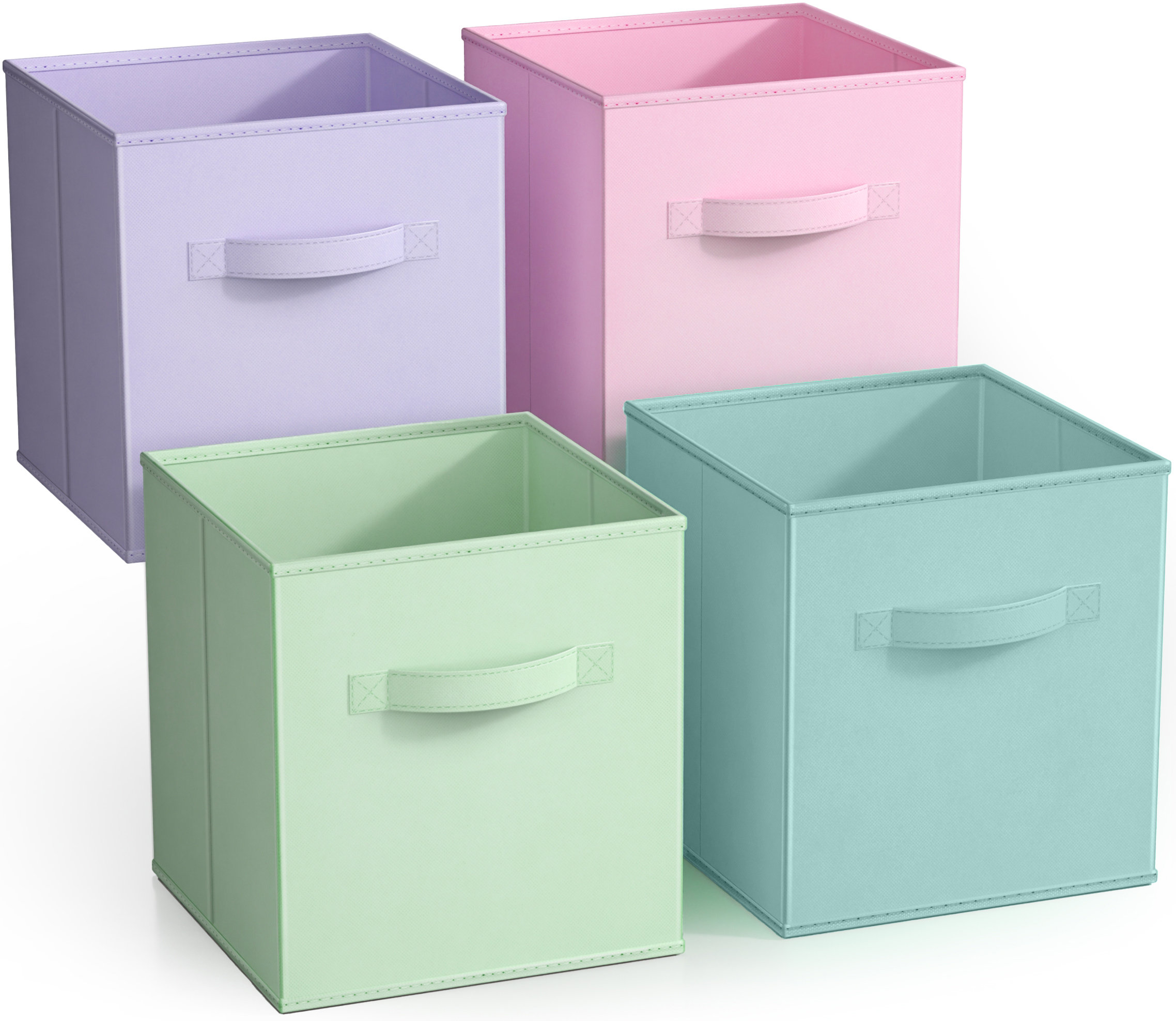 Sorbus 4 Pack 11" Foldable Fabric Storage Cube Bins with Handles | Wayfair