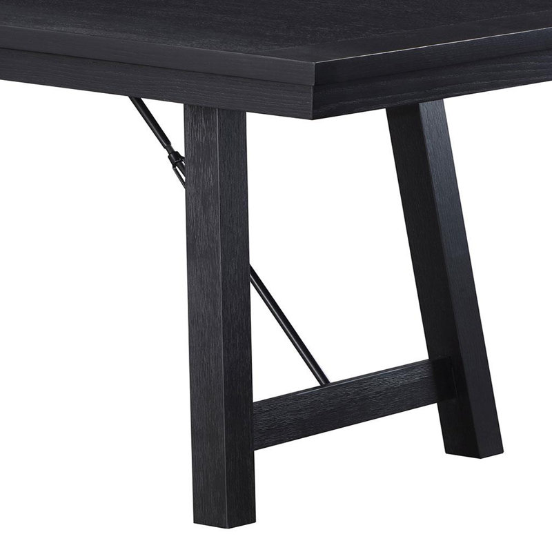 Ebern Designs Rectangular 72-inch Wood Trestle Dining Table Black | Wayfair