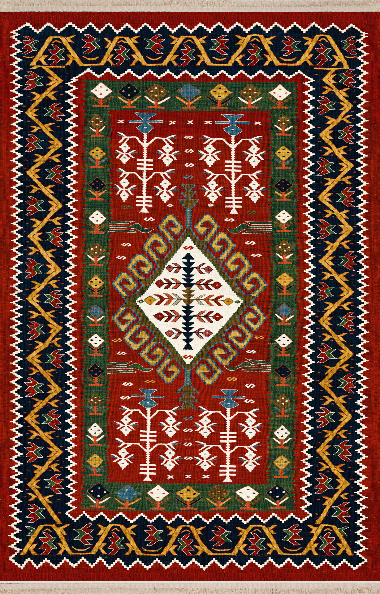 Bungalow Rose Red-Themed Multi-Colored Traditional Motif Ethnic ...