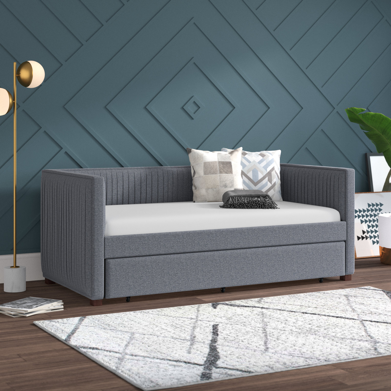 Wade Logan Lit de jour simple tapissier avec couchette Chaquita et Commentaires - Wayfair Canada