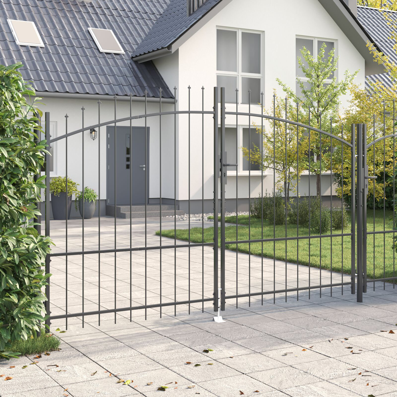 vidaXL 175cm H x 300cm W Powder-Coated Steel Gate | Wayfair.co.uk