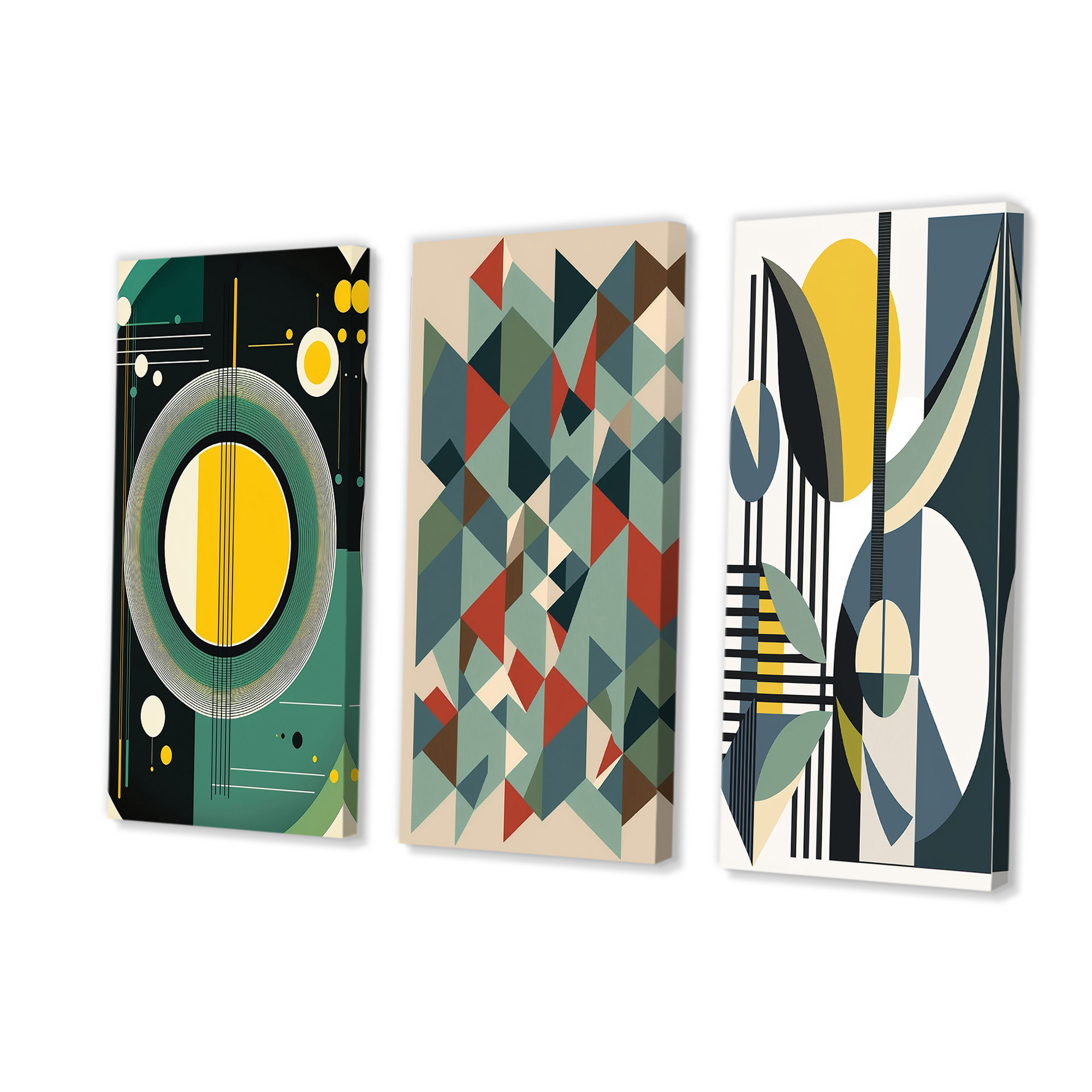 Design Art Mid-century Retro Dimensions IV - Modern Midcentury Art Set ...