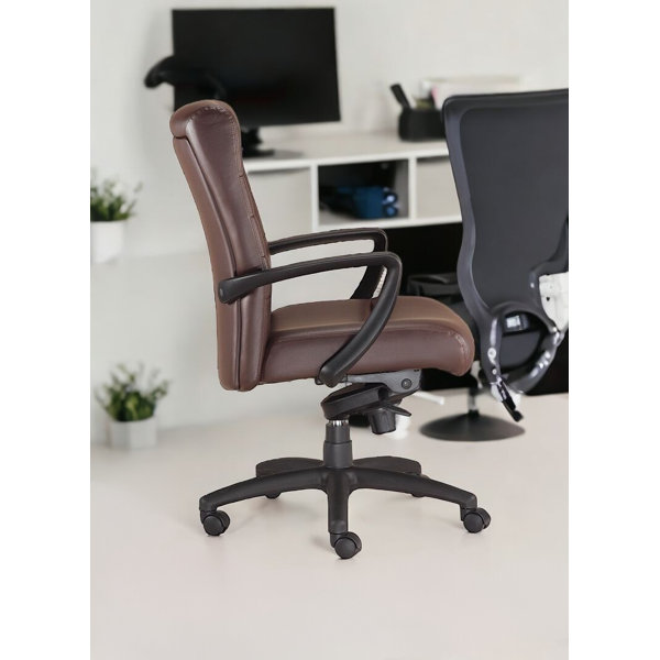Hokku Designs Aoilisa Adjustable Swivel Faux Leather Rolling Office ...