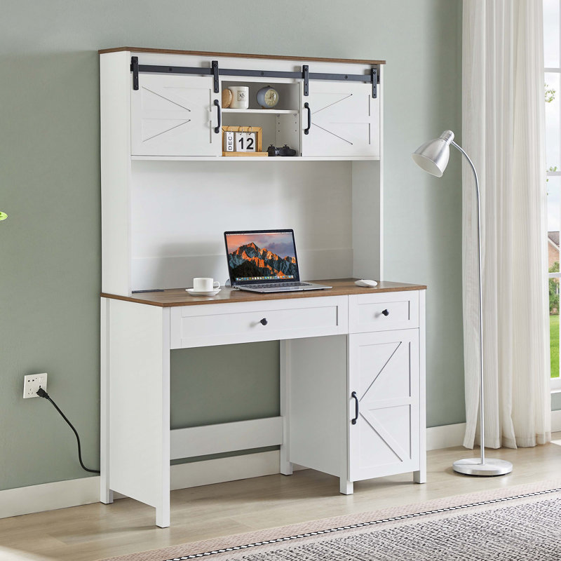 Ophelia & Co. 47" Farmhouse Executive Desk with Drawers | Wayfair