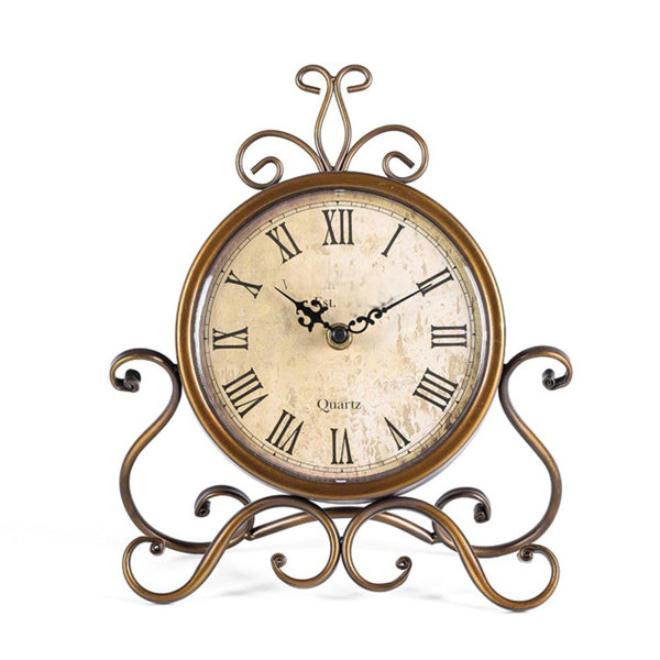 Alcott Hill® Vintage Table Clocks For Living Room Bedroom Decor, Silent ...