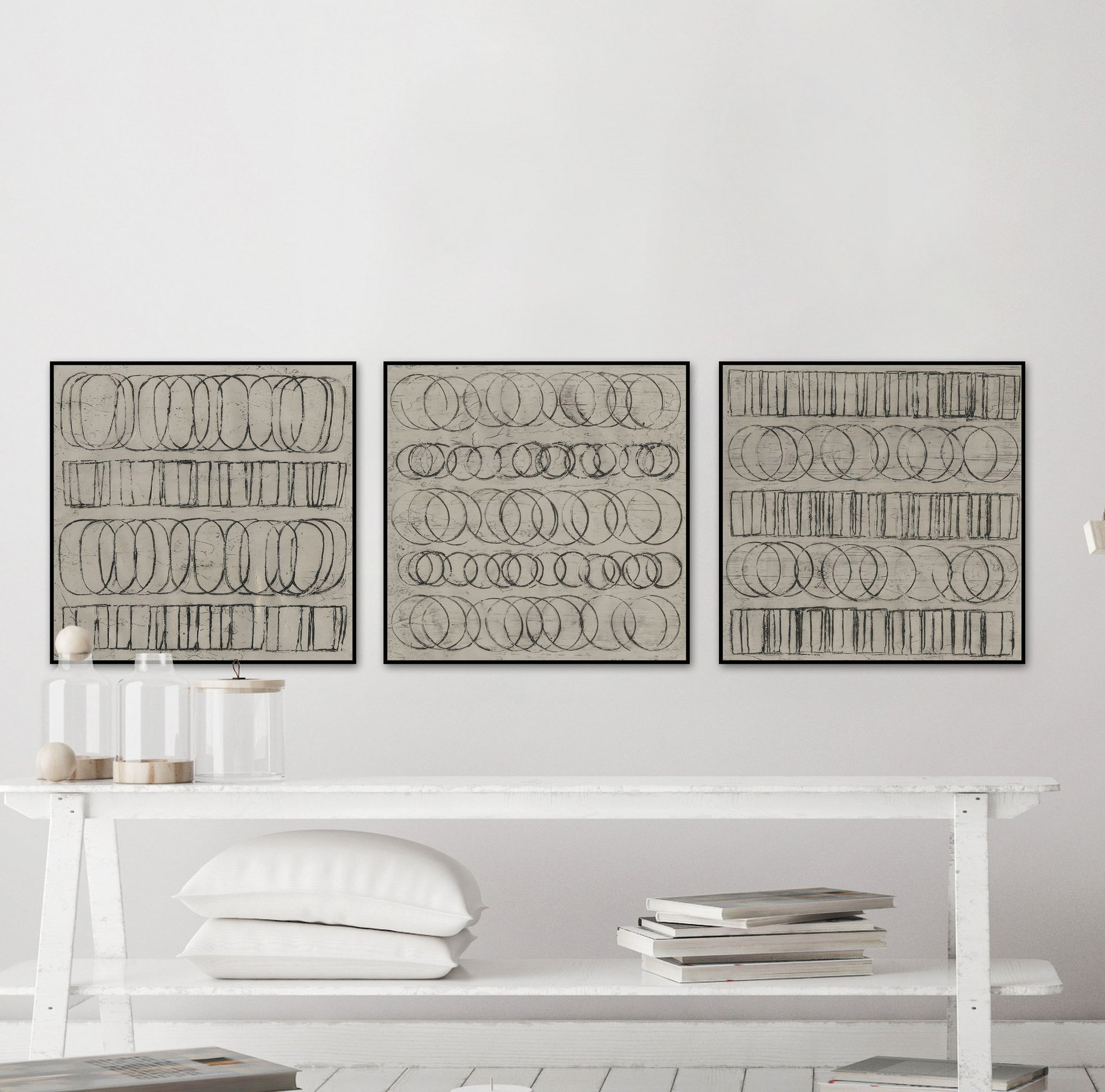 Marmont Hill Linked Shapes 3-Piece Print on Canvas - Wayfair Canada