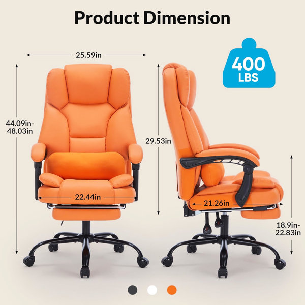 Red Barrel Studio Reclining Computer Chair With Foot Rest And Wheels ...