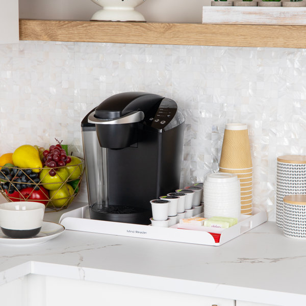 Mind Reader Coffee Station Serving Tray, 7 Pod Capacity, Countertop ...