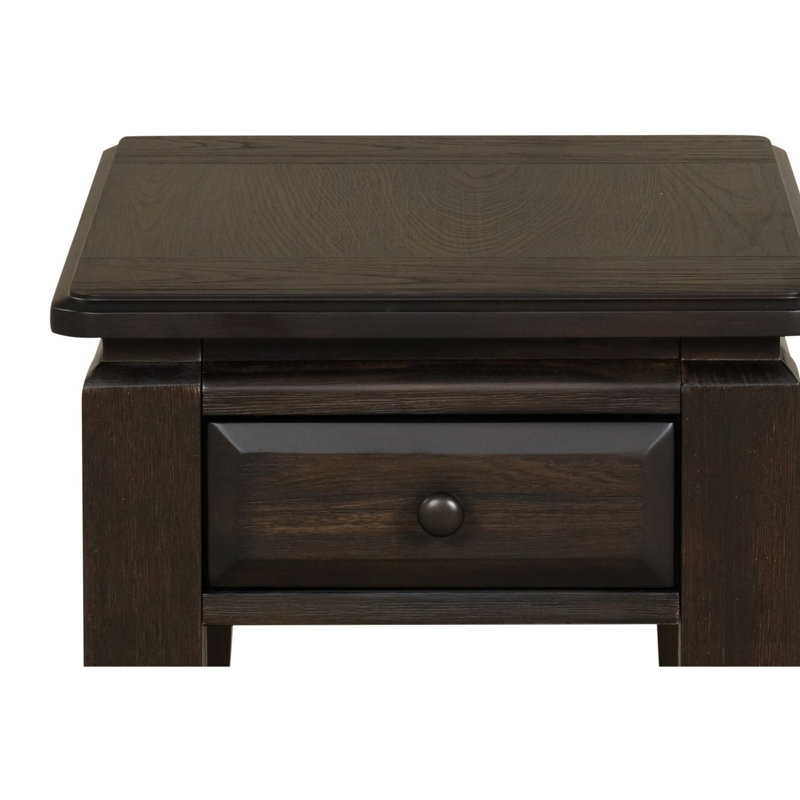 Red Barrel Studio® Traditional Chairside Storage Table With Box - Solid ...