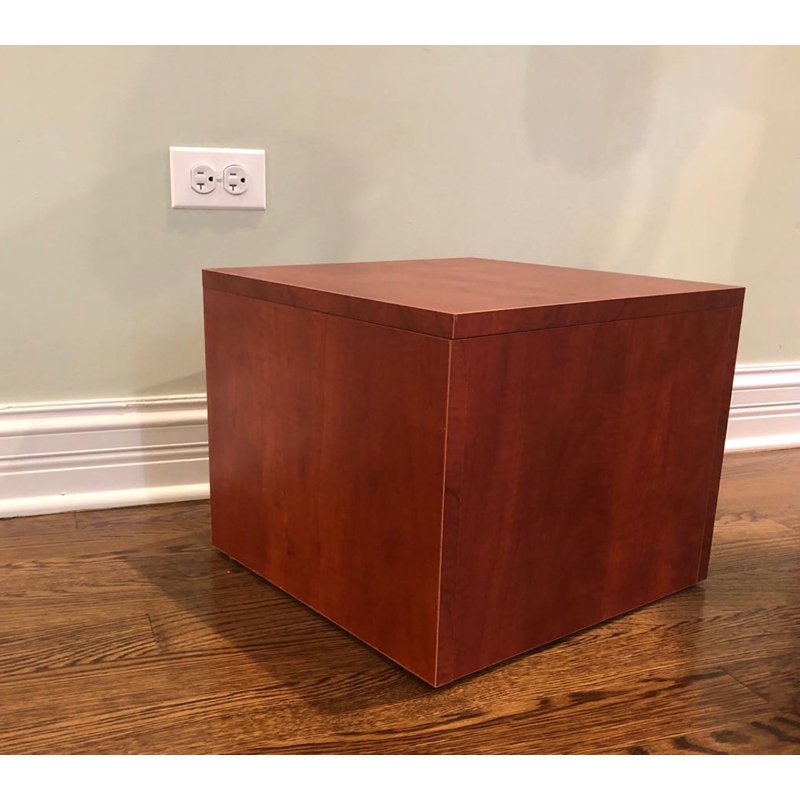 FixtureDisplays 12" Apple Wood Cube Pedestal Display Glorifier Riser ...