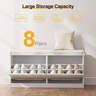 Hokku Designs Shoe Storage Bench With 2 Flip Drawer & Seat Cushion ...