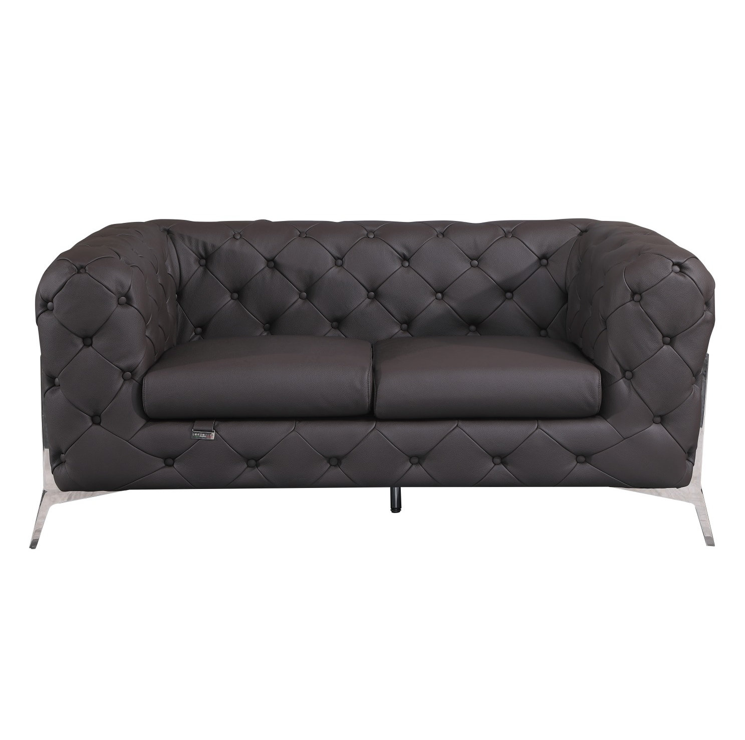 Everly Quinn Ehrika Top Grain Italian Leather Loveseat | Wayfair