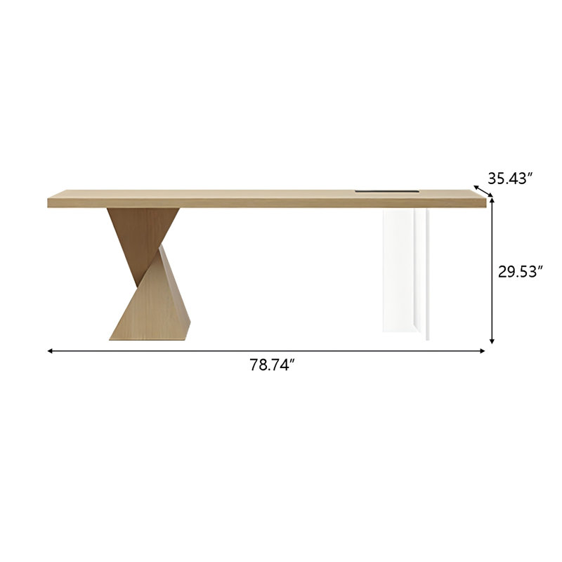 Coxambrey Minimalist Brown Solid Wood Office Desk | Wayfair