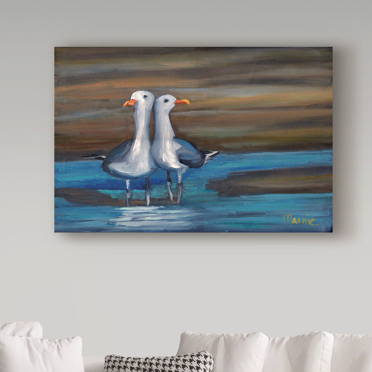 August Grove® Zoee 'Lovebirds' Oil Painting Print on Wrapped Canvas ...