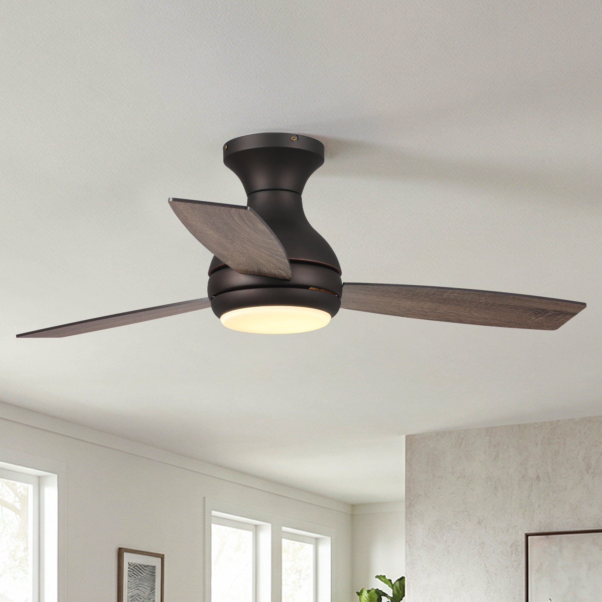 Wade Logan® Aukje 48" Low Profile Ceiling Fan with 3CCT LED lights and ...