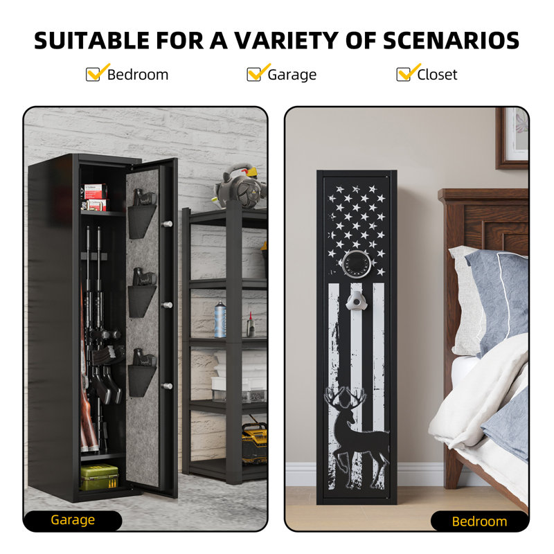 KAER 6 Gun Safe for Rifles and Pistols, Large Gunsafe Cabinet Rifle ...
