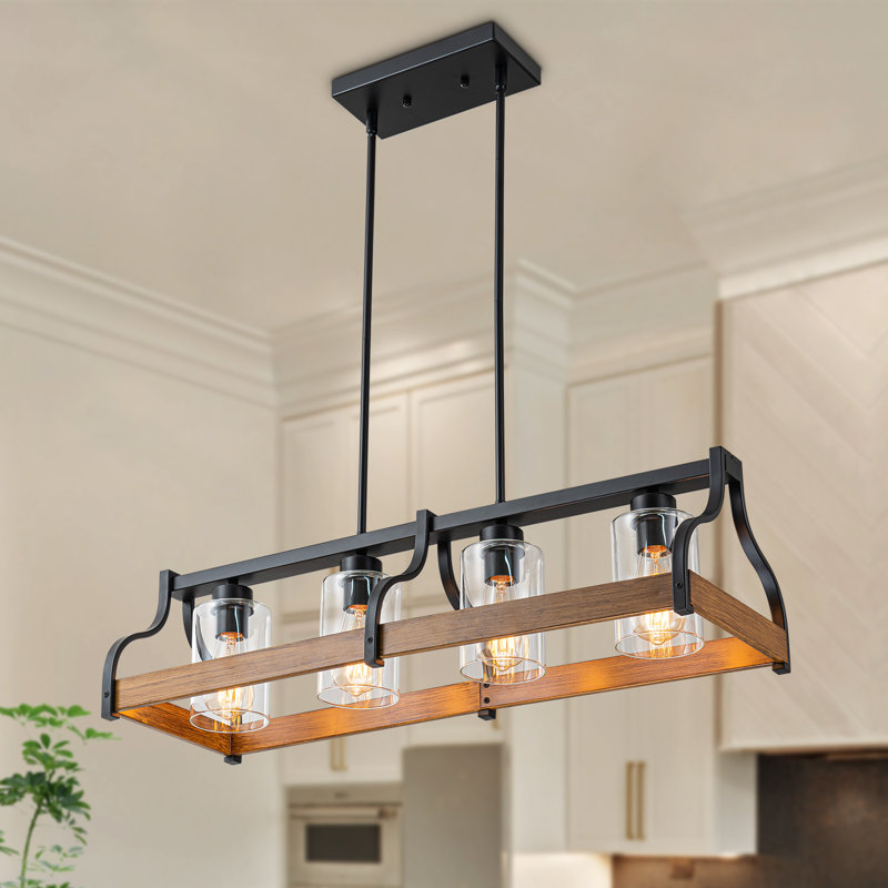 Gracie Oaks Rodnisha 4-Light Farmhouse Kitchen Island Light & Reviews ...