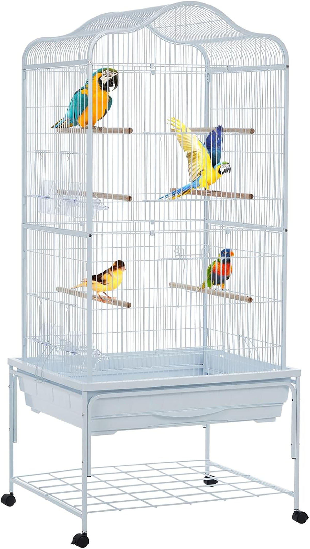 Ebern Designs Standing Large Bird Cage, Wrought Iron Flight Bird Cage ...