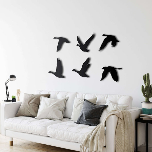 Lark Manor™ Geese Birds Set of 3 Metal Wall Art, Rustic Nature Wall ...