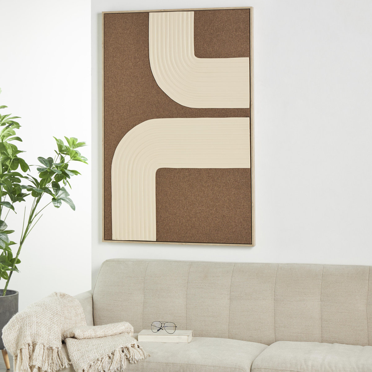 Joss & Main The Novogratz Polyester Geometric Living Room Framed Wall ...