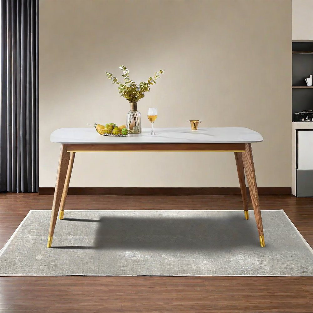 Greyleigh Stylish Minimalist Dining Table Rectangular 55.11'' L x 31.49 ...