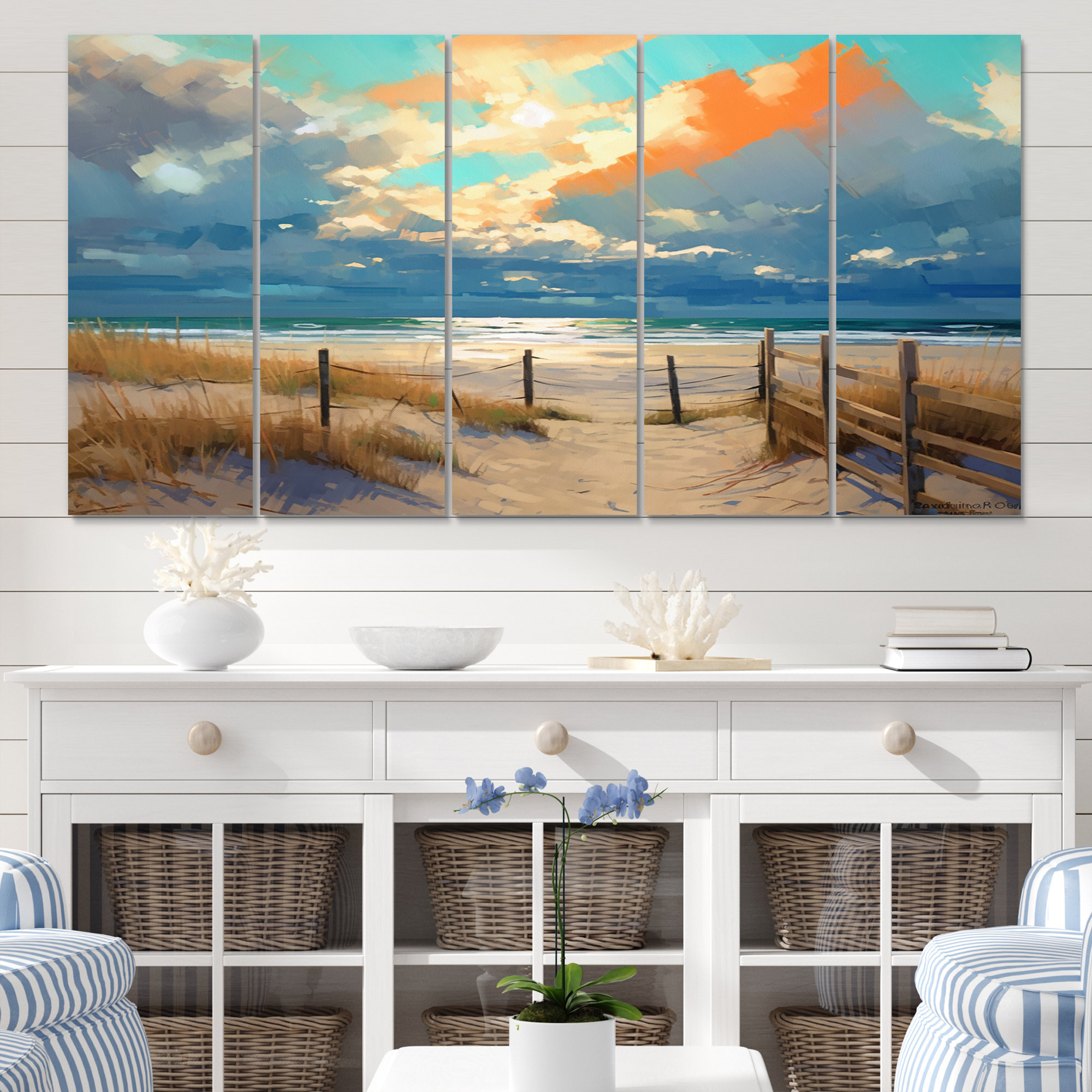 Rosecliff Heights Beach Path Leading To The Ocean Painting II - Beach ...