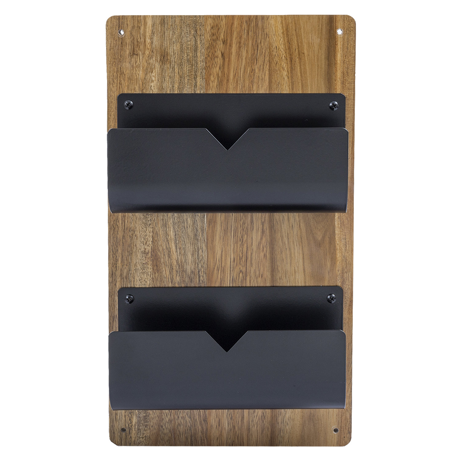 Millwood Pines Wall Mounted Acacia Mail Holder Organizer | Wayfair