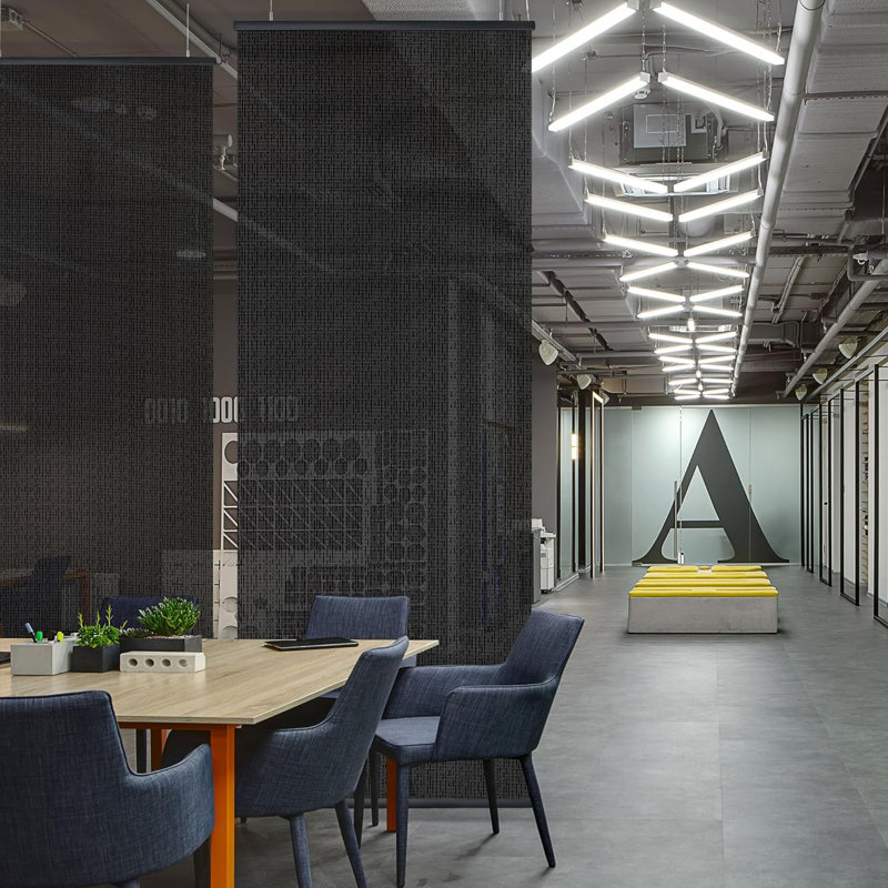 Symple Stuff Fruge 36''W x 96''H, 2-Panel Hanging Room Divider, Sheer ...