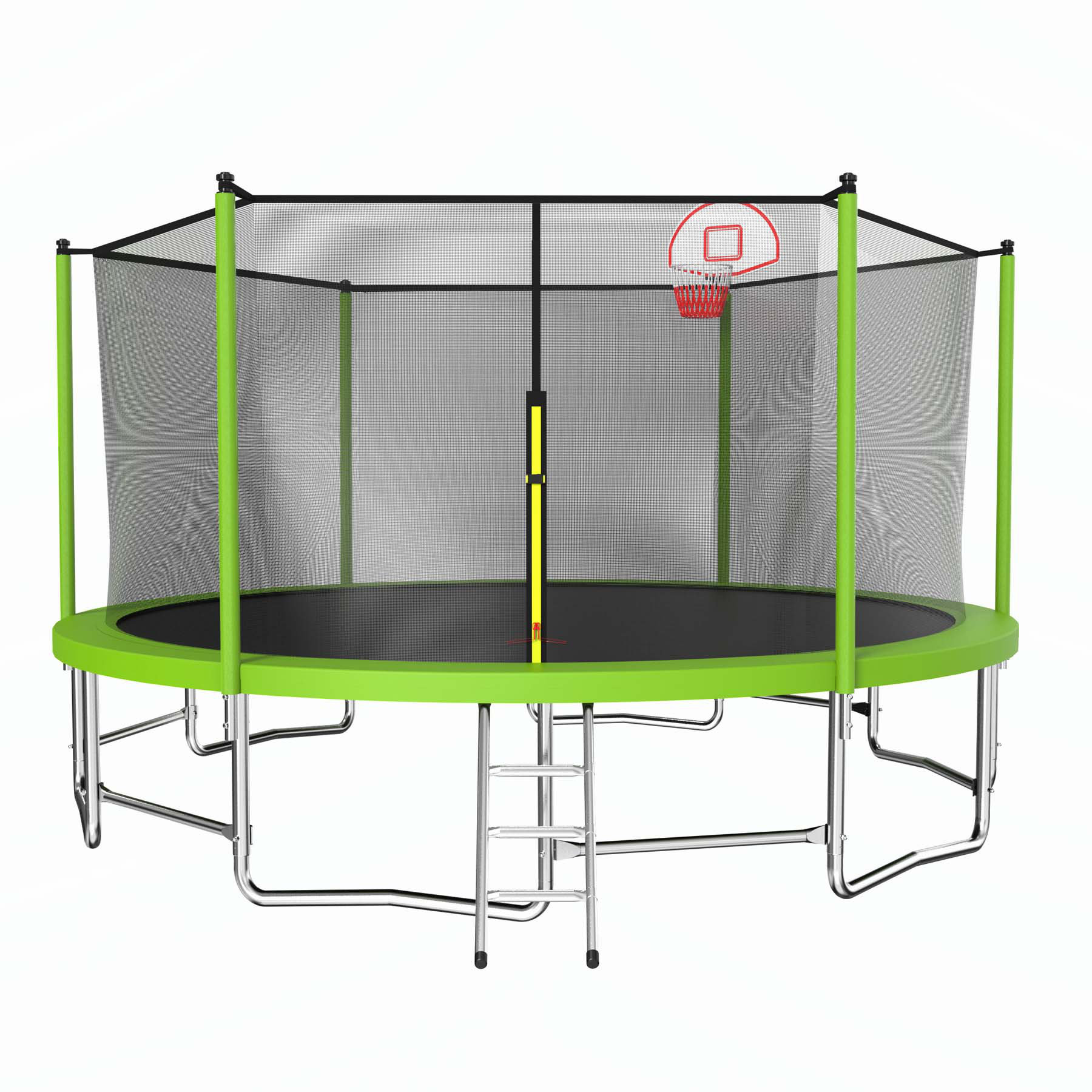 R&M Furniture Outdoor Recreational Trampoline with Multiple Safety ...