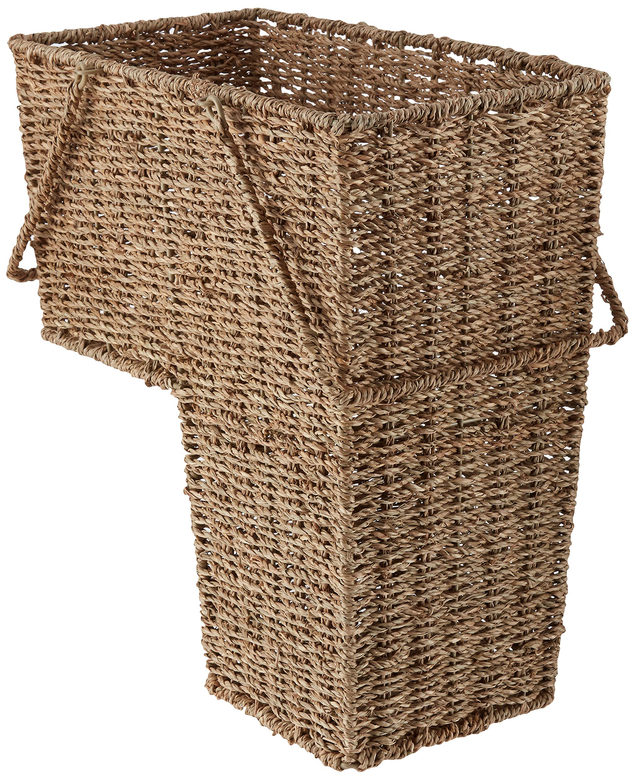 Bayou Breeze 15" Wicker Storage Stair Basket With Handles (Natural ...