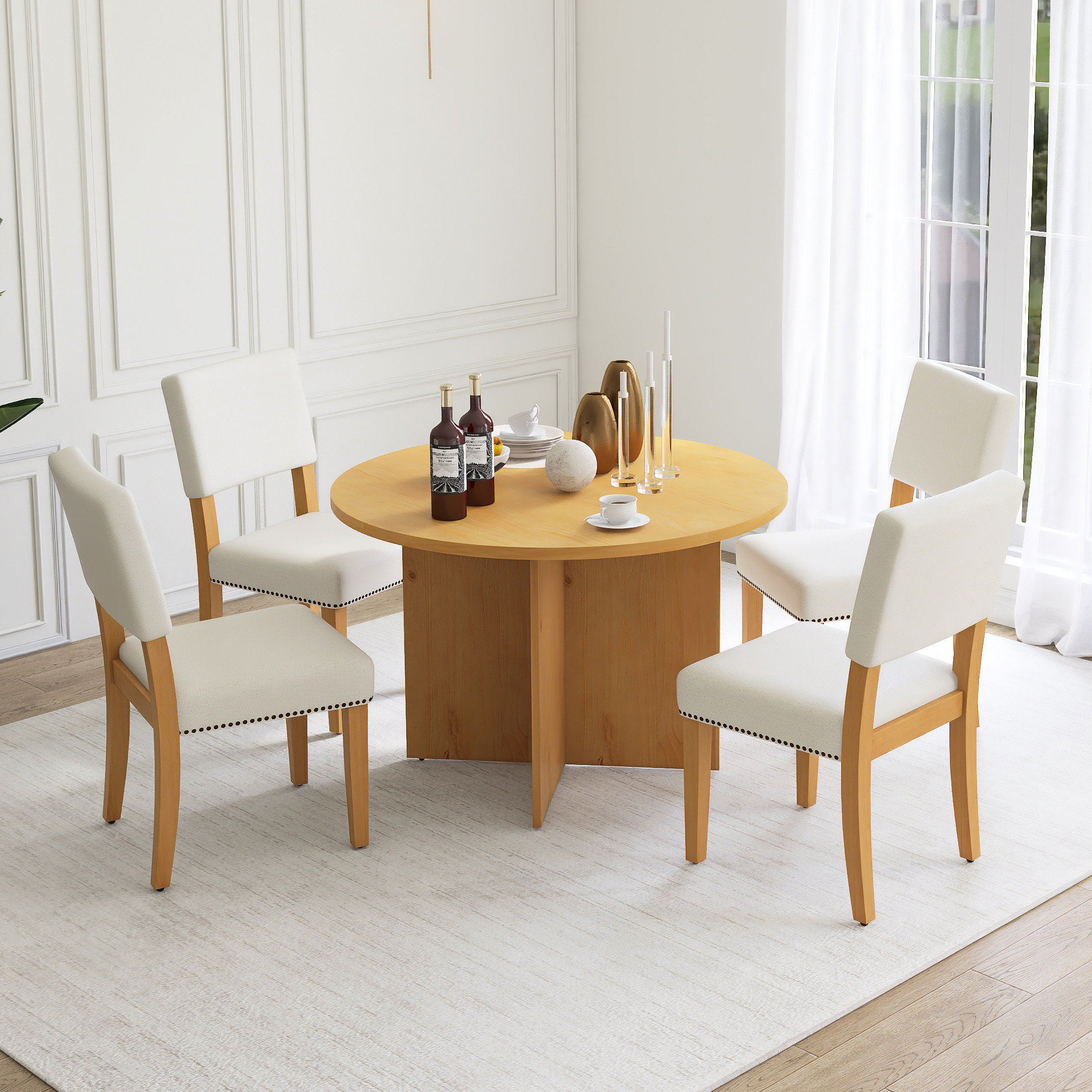 Lark Manor 5-Piece Wood Frame Round Dining Table Set - Wayfair Canada