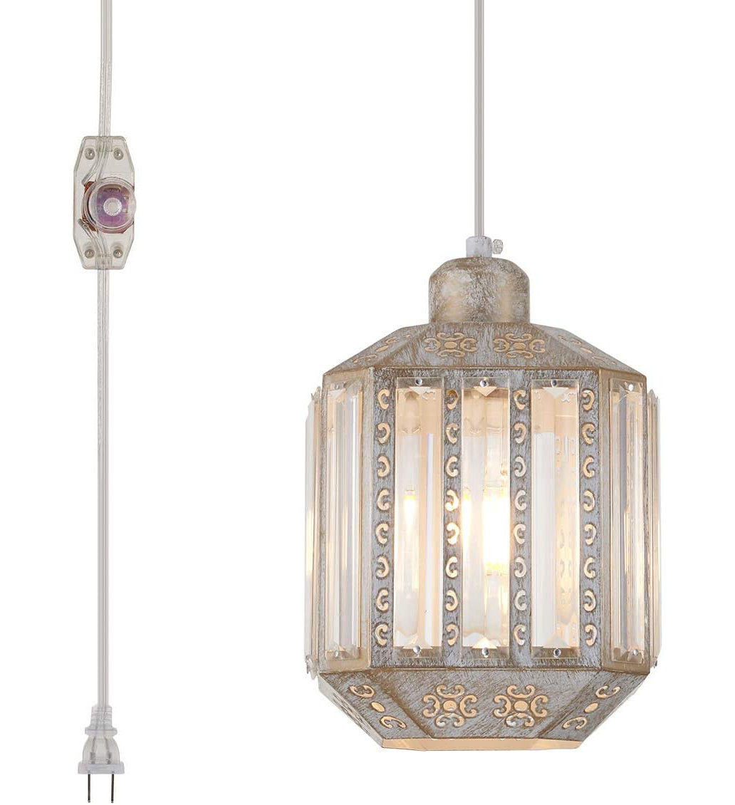 Bungalow Rose Hanging Lamps Swag Lights Plug in Pendant Light 16FT Cord ...